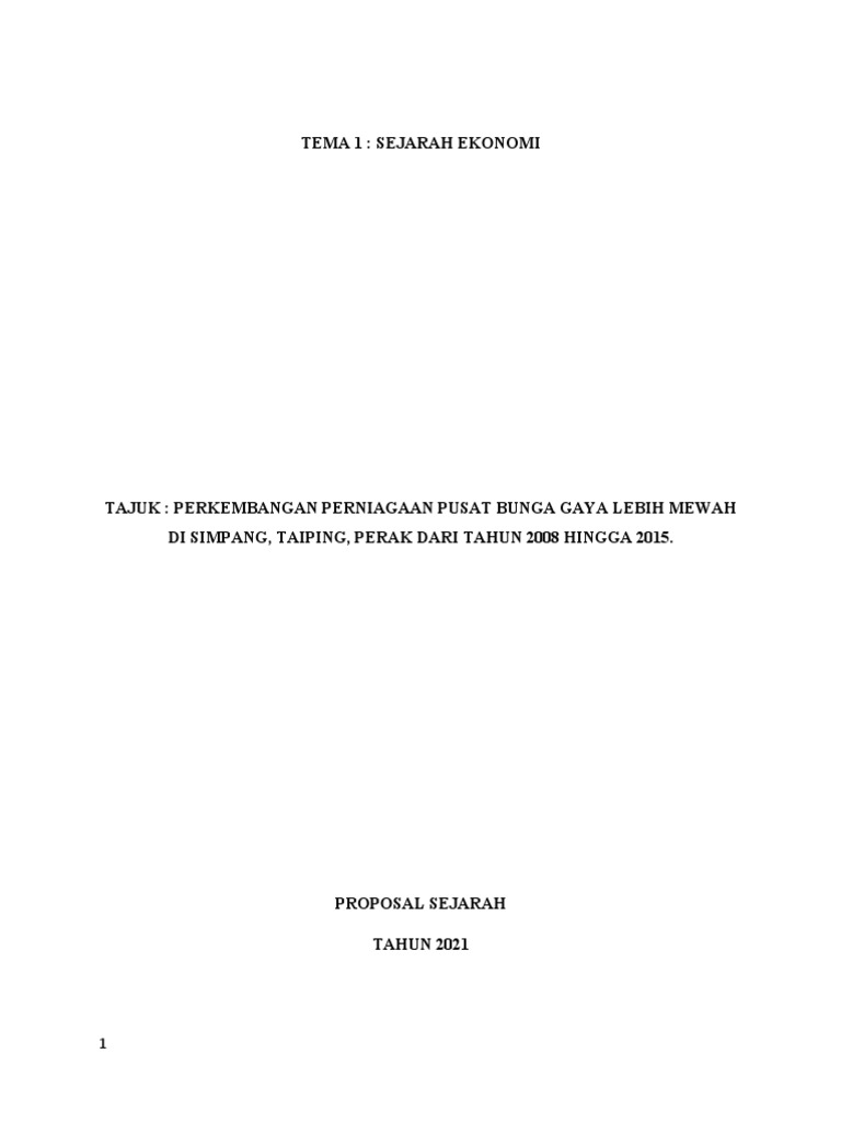 Kerja Kursus Sejarah Proposal STPM | PDF