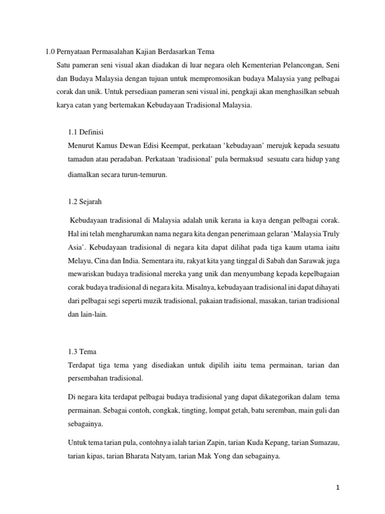 Kerja Kursus Proposal Seni Visual STPM | PDF