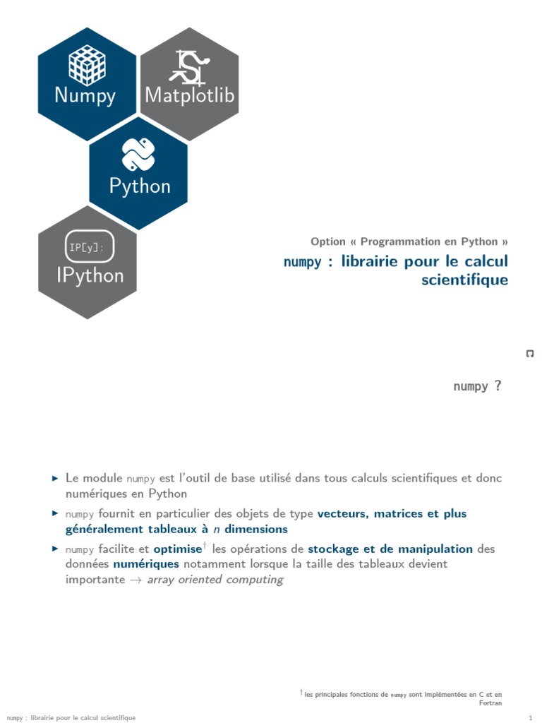 05 Slide Numpy | PDF | Informatique | Informatique