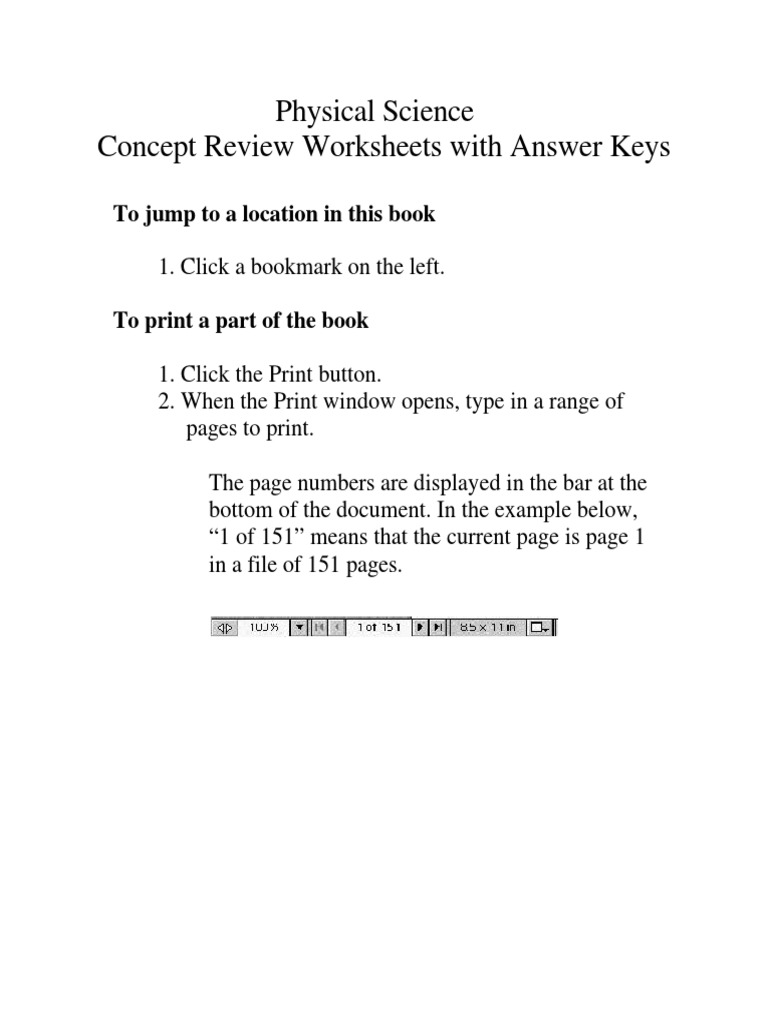 Physical Science Concept Review Worksheets With Answer Keys | PDF | Nuclear Physics | Ph