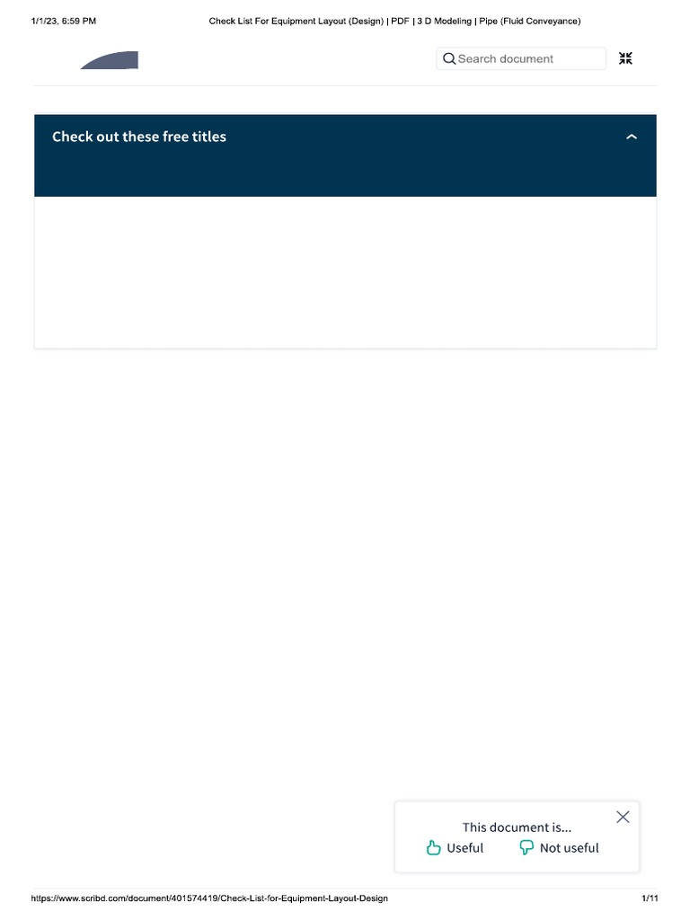 Check List For Equipment Layout (Design.. | PDF