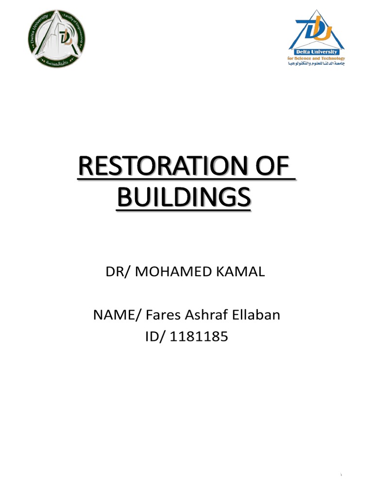 Restoration of Buildings | PDF | Weathering | Masonry