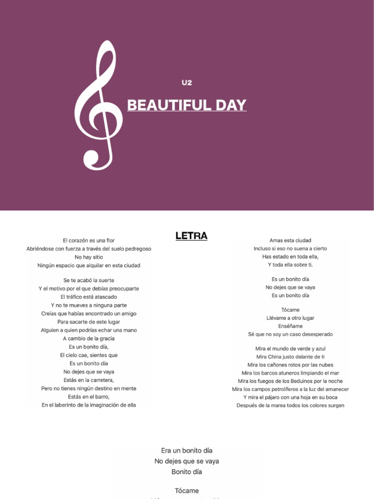 Beautiful Day - U2 | PDF