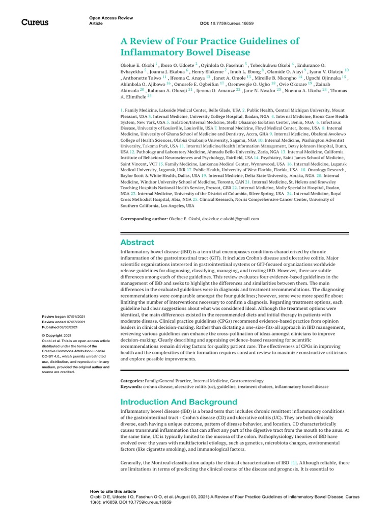 IBD Review Guideline 4 | PDF | Inflammatory Bowel Disease | Ulcerative ...
