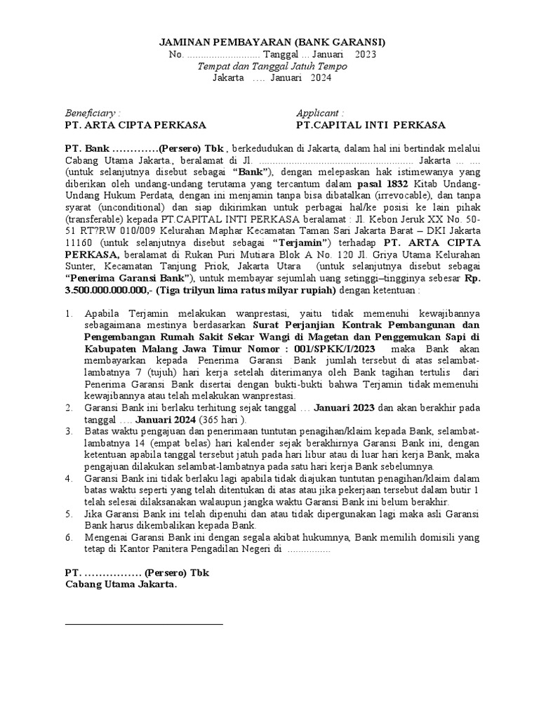 Wording Draft BG 1832 Cip BKT | PDF