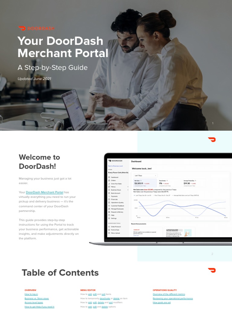 DoorDash Merchant Portal Step-By-Step Guide | PDF | Menu | Menu (Computing)