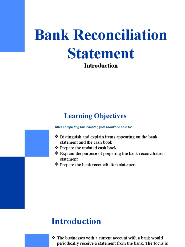 Bank Reconciliation Statement Guide | PDF