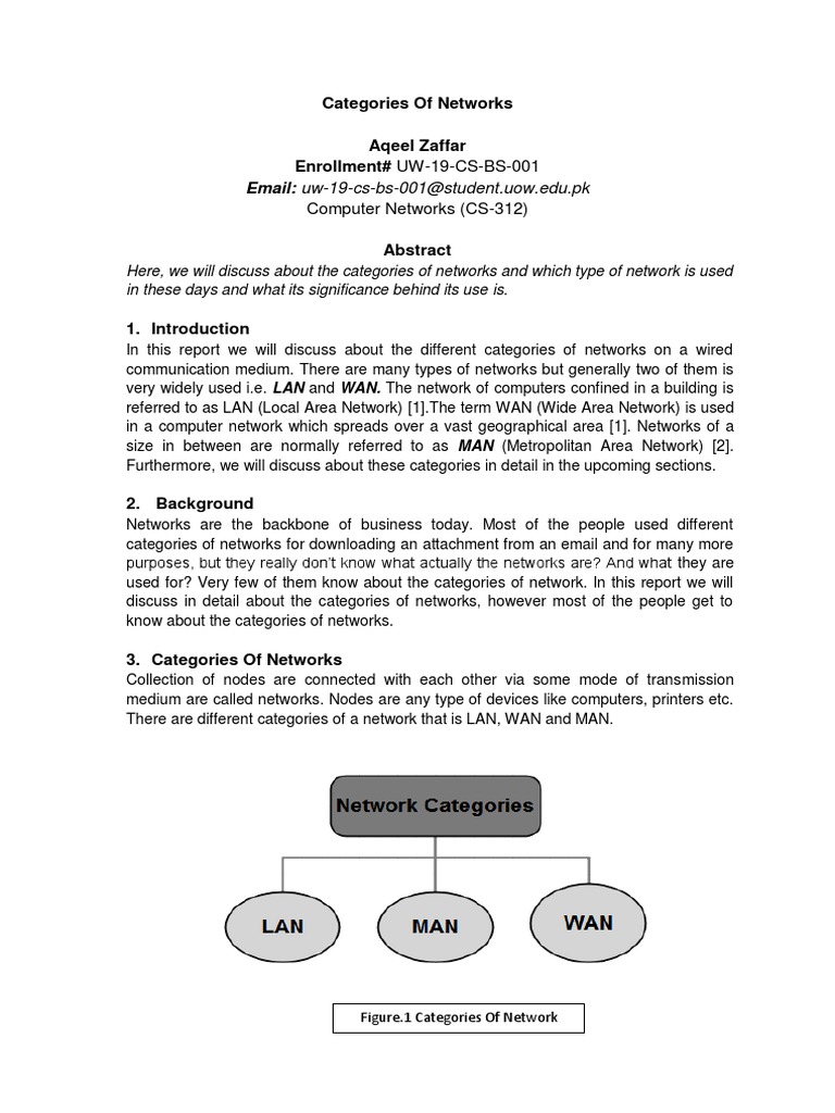 Categories of Network Report | PDF | Computer Network | Network Topology