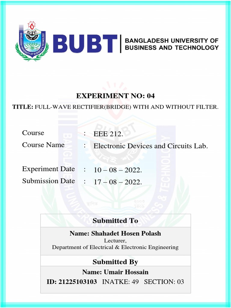 Lab 04 | PDF | Rectifier | Capacitor