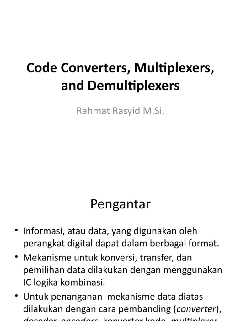 BAB 8. Code Converters, Multiplexers | PDF BAB 8. Code Converters, Multiplexers | PDF