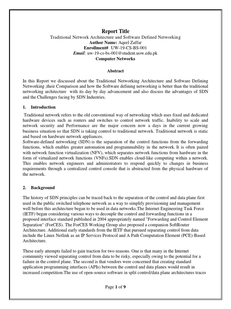 Traditional Network Architecture and SDN | PDF | Computer Network ...