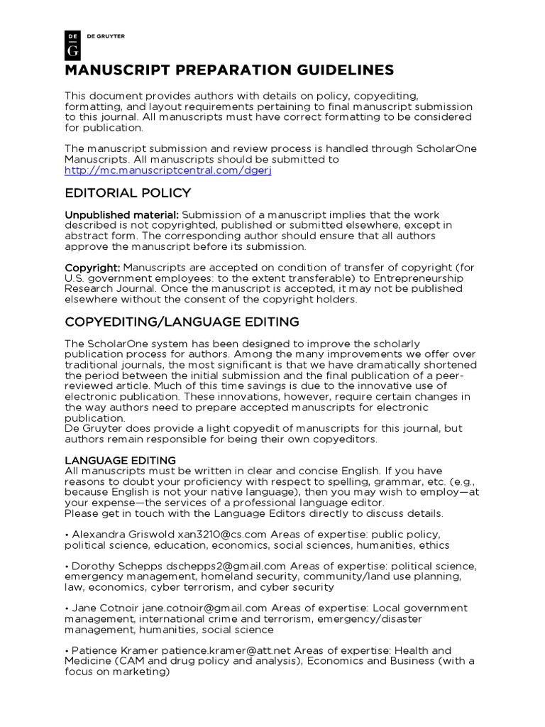 ERJ - Author Guidelines | PDF | Copy Editing | Typefaces