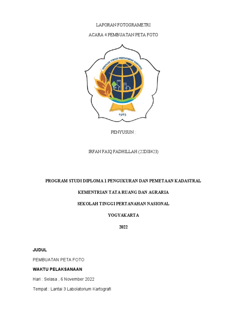 Laporan Fotogrametri Irfan Faiq FA4 | PDF