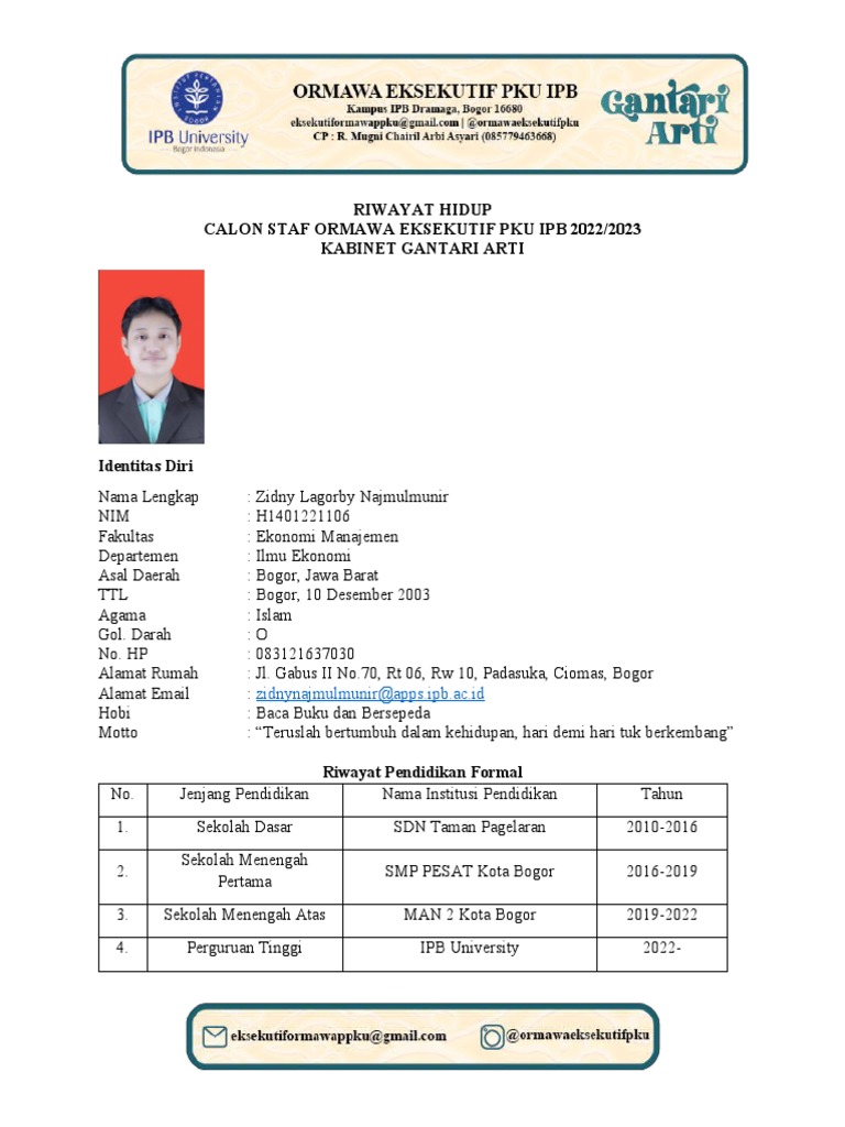 CV Zidny LN | PDF | Karier & Perkembangan | Bisnis