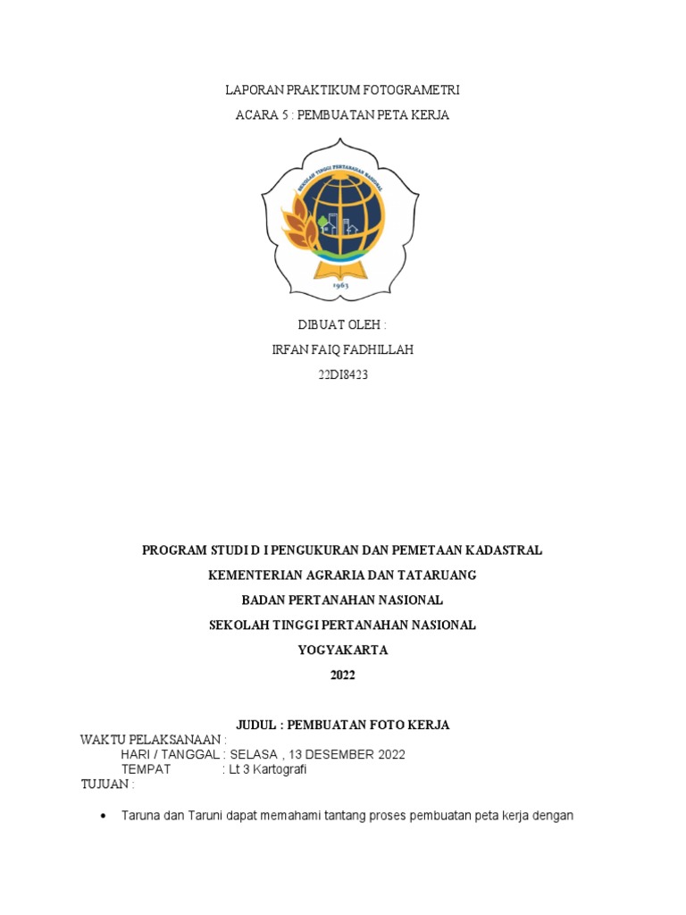 Laporan Fotogrametri Irfan Faiq FA5 | PDF