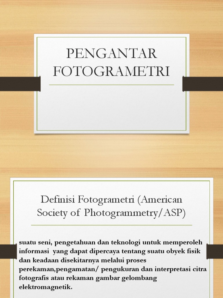 Definisi dan Sejarah Fotogrametri | PDF | Sains & Matematika