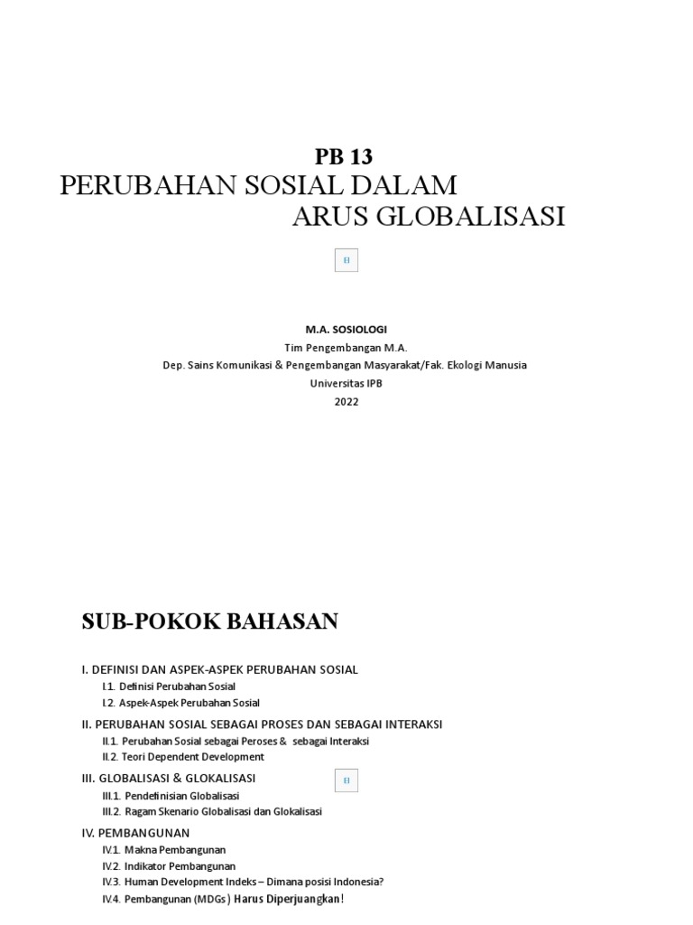m14 - pb13 Perubahan Sosial DLM Globalisasi | PDF