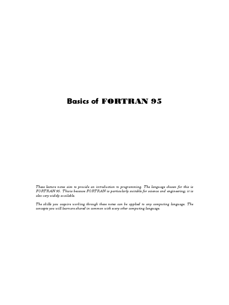 Basics of F95 - LN | PDF | Parameter (Computer Programming) | Programming