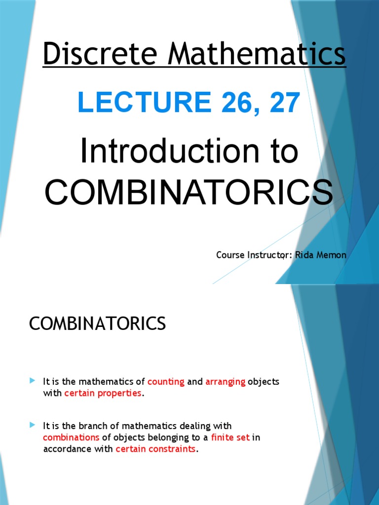 Basics of Counting in Combinatorics | PDF | Discrete Mathematics ...
