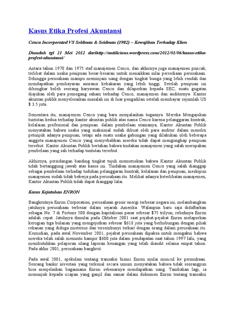 Kasus Etika Profesi | PDF