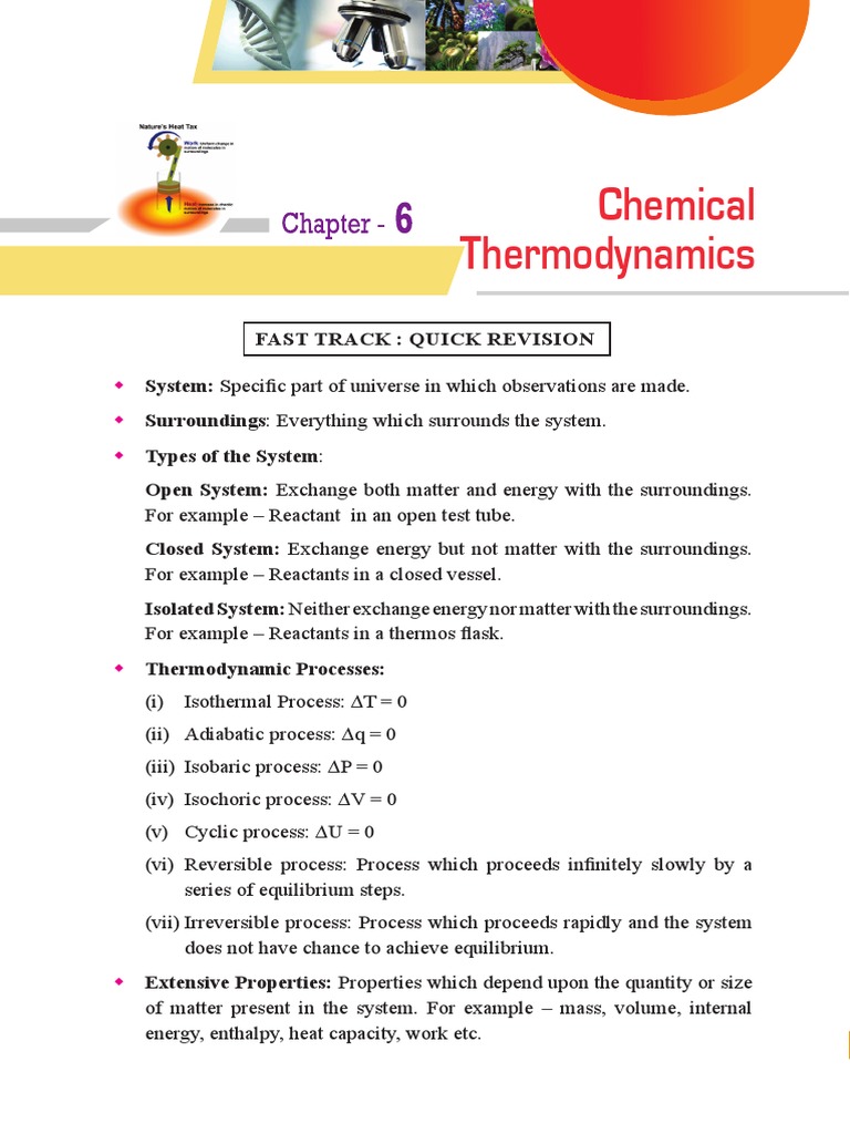 Chemical Thermodynamics Quick Revision | PDF | Enthalpy | Entropy