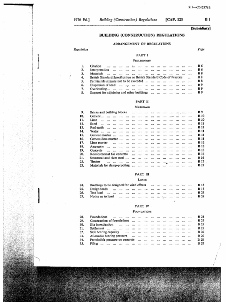 Building (Construction) Reg 1976 | PDF