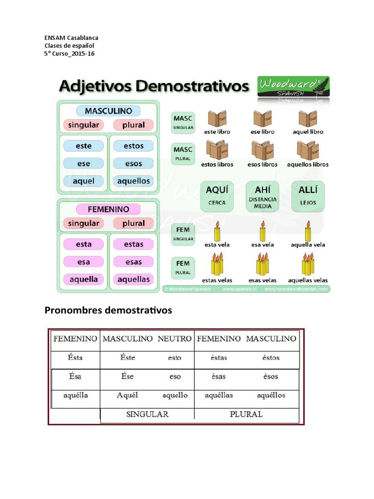 5-Demostrativos Ejercicios | PDF