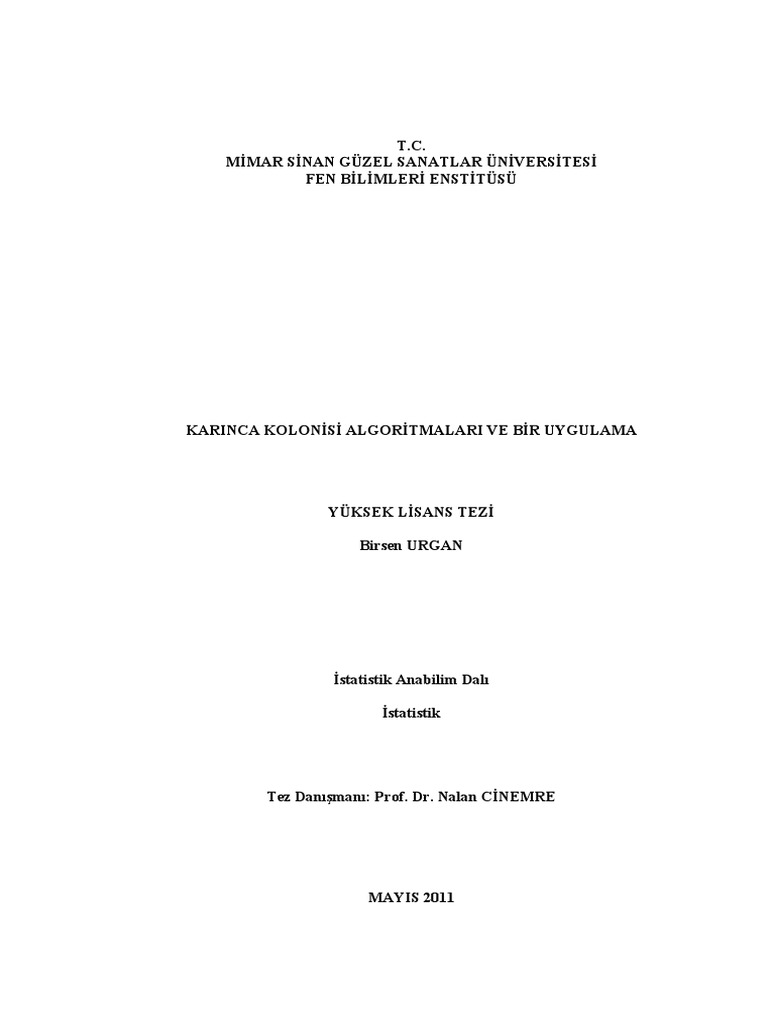 Karınca Koloni TEZ | PDF