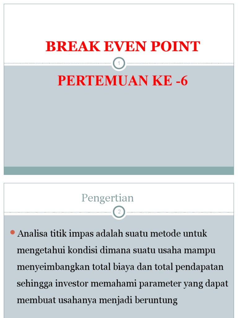 Analisa Teknik Dan Biaya-Bep | PDF