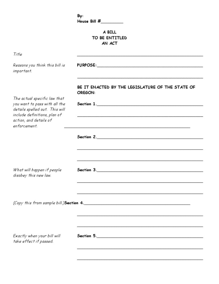 House Bill Template Example | PDF