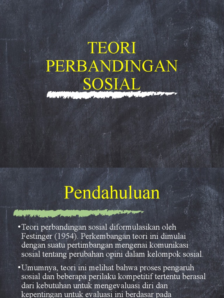 Teori Perbandingan Sosial Festinger | PDF