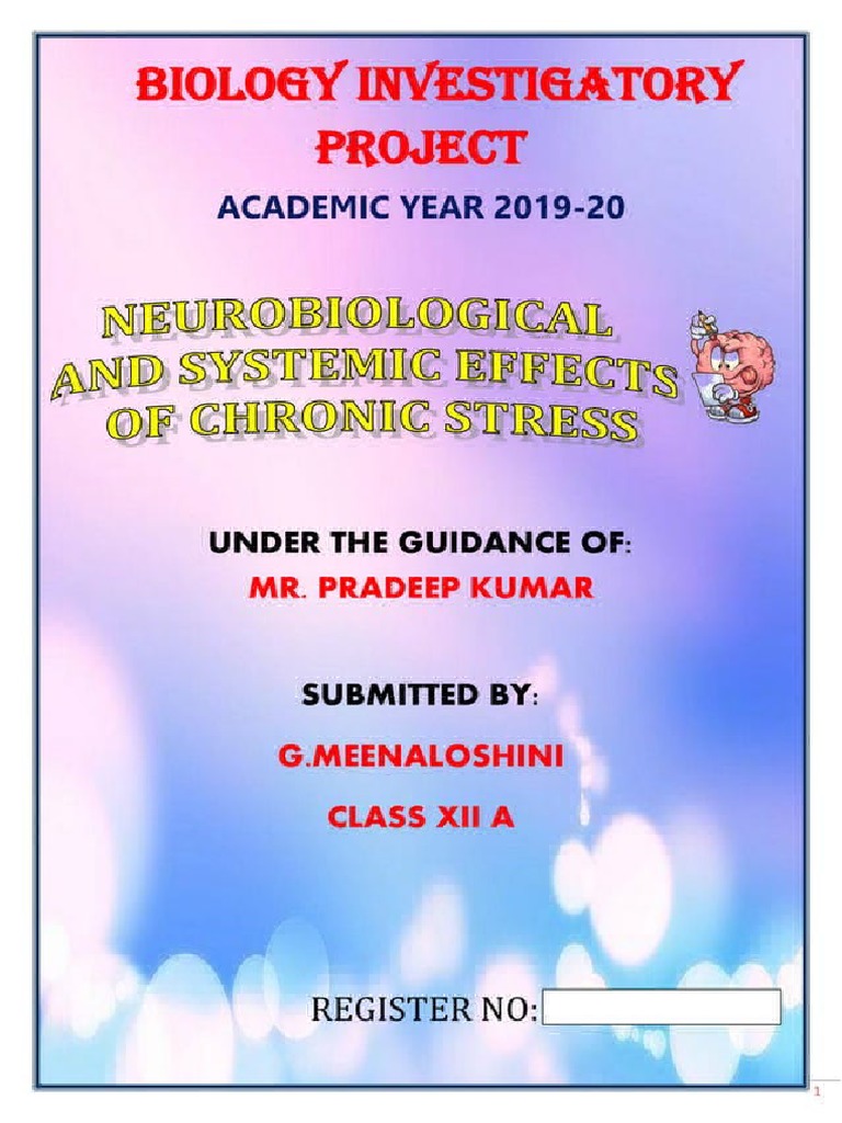 Cbse Biology Investigatory Project Class 12 On Neurobiological and ...