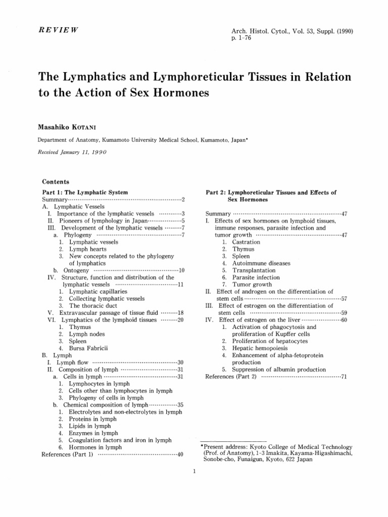 The Lymphatics In Association With Sex Hormones Pdf Lymphatic System Lymph