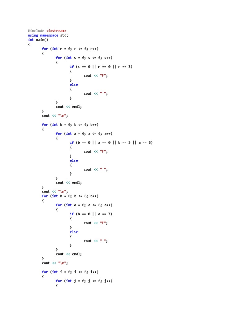 Generating Multiple Patterns Using Nested For Loops And Conditional
