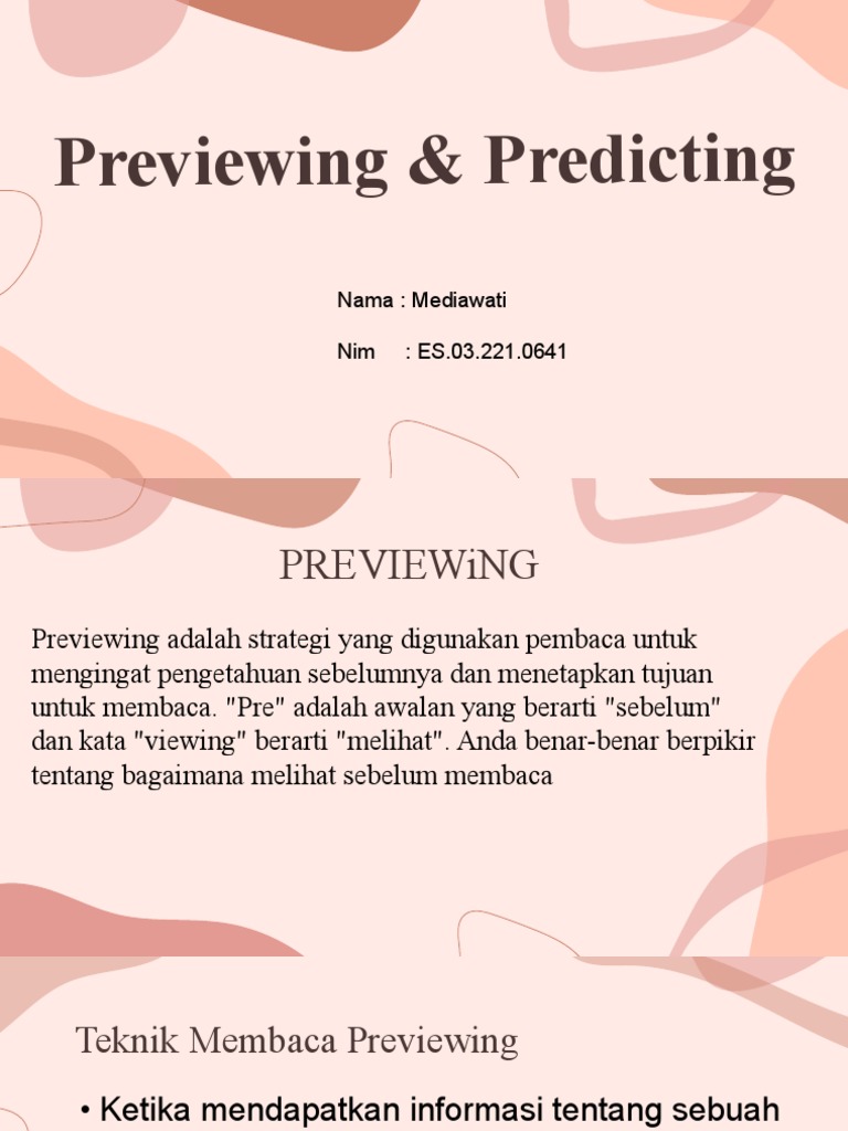 Previewing & Predicting | PDF | Karier & Perkembangan | Pengembangan Diri