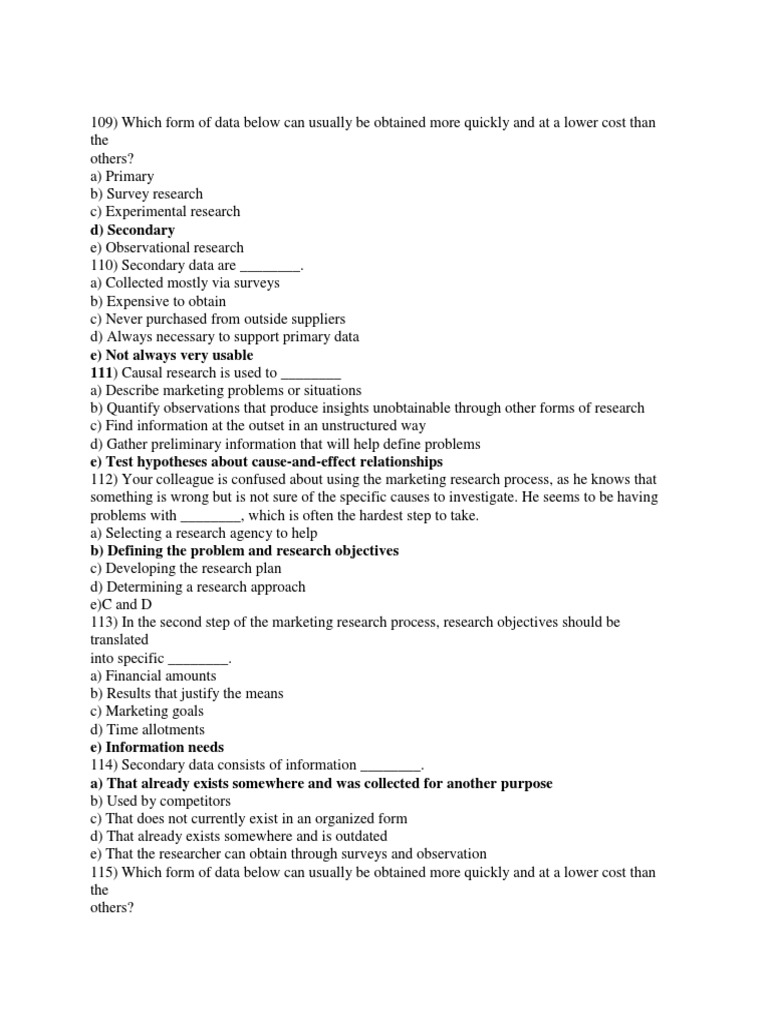 BRM MCQ 03 | PDF | Sampling (Statistics) | Marketing Research
