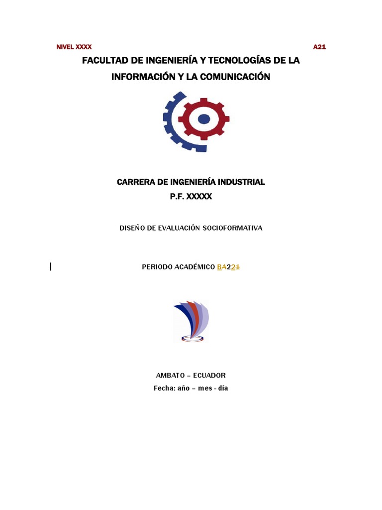 Diseño de Evaluacion Ind B22 | PDF | Diseño | Evaluación
