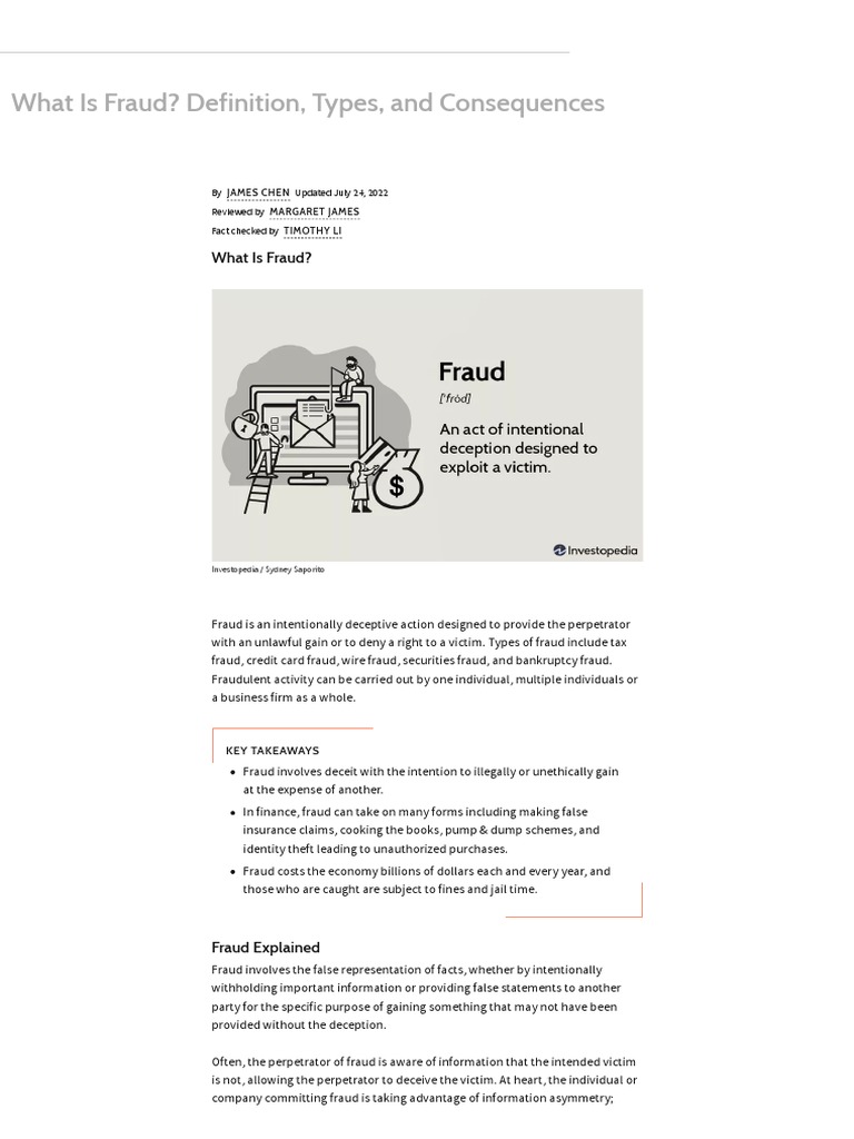 What Is Fraud - Definition, Types, and Consequences | PDF | Fraud ...