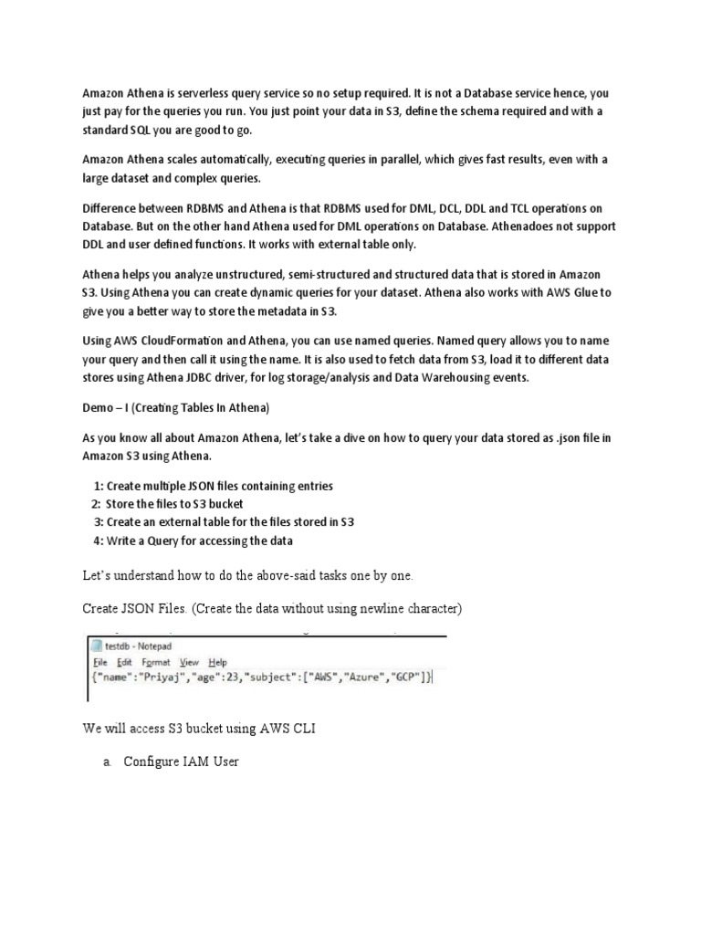Athena | PDF | Amazon Web Services | Metadata