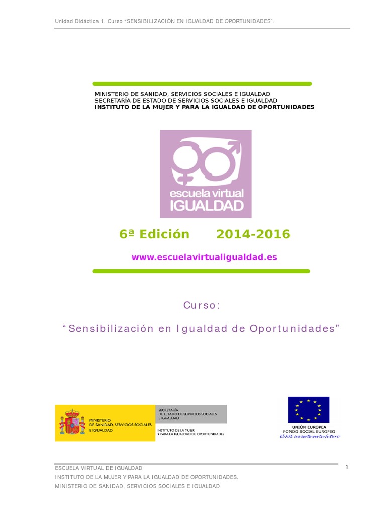 Unidad Didáctica 1 Conceptos Básicos | PDF | Igualdad de género | Estudios de género