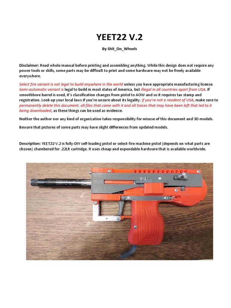 YEET22 V2 Manual Updated 2022 12 05 | PDF | Cartridge (Firearms ...