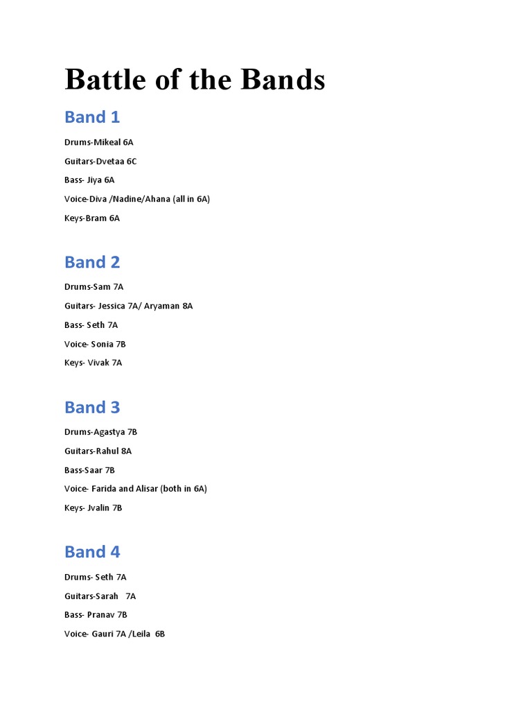 Battle of The Band | PDF