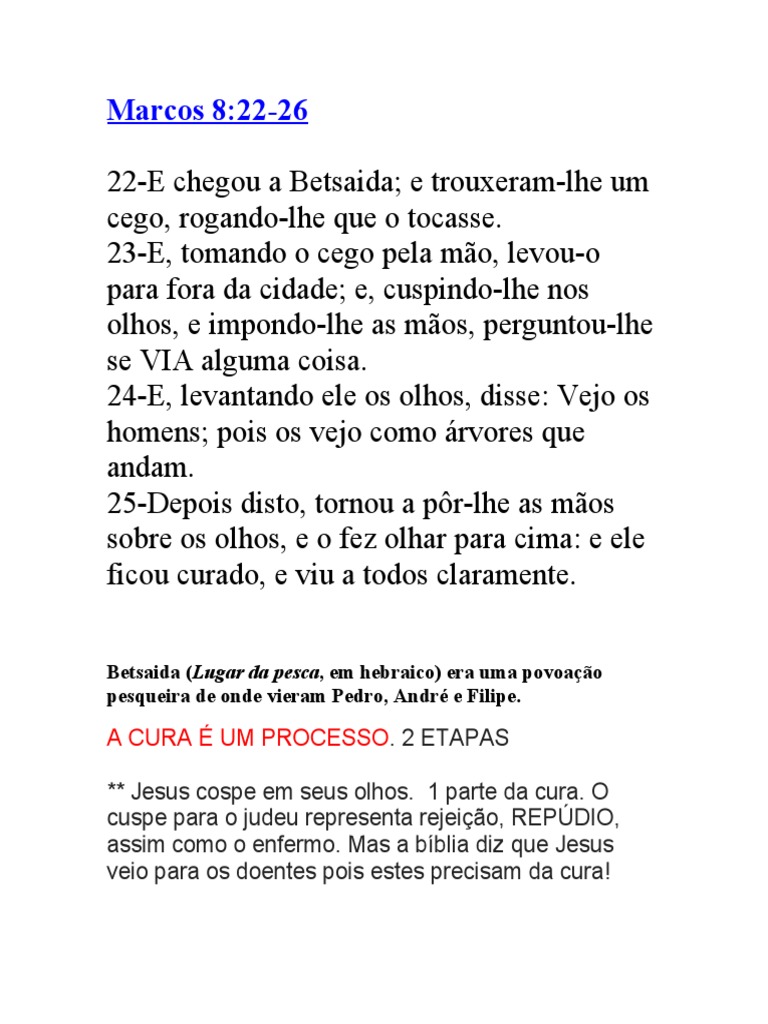 A cura é um processo que requer sinceridade e disponibilidade para o segundo toque de Deus | PDF