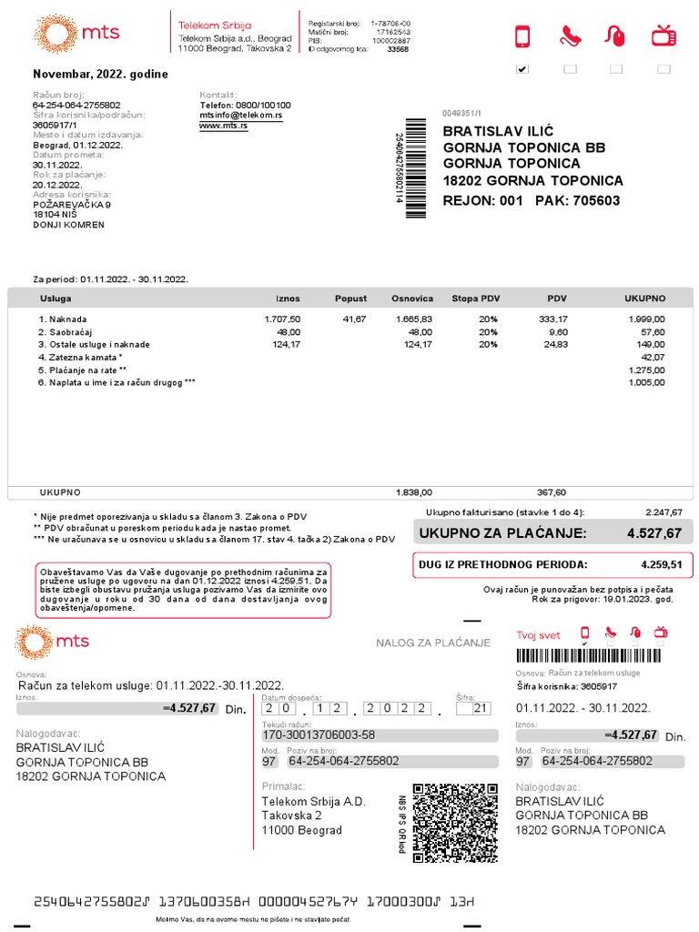 Bratislav Ilić Gornja Toponica BB Gornja Toponica 18202 Gornja Toponica ...