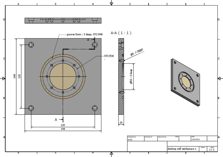 Desk Mill Workpiece Design Document | PDF