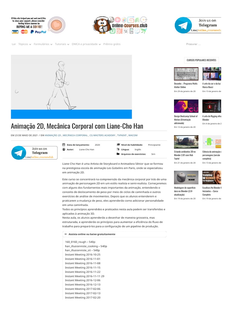 Animação 2D, Mecânica Corporal Com Liane-Cho Han - Cursos Premium ...