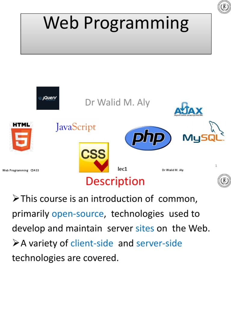 Lec0 Web Programming | PDF | World Wide Web | Internet & Web