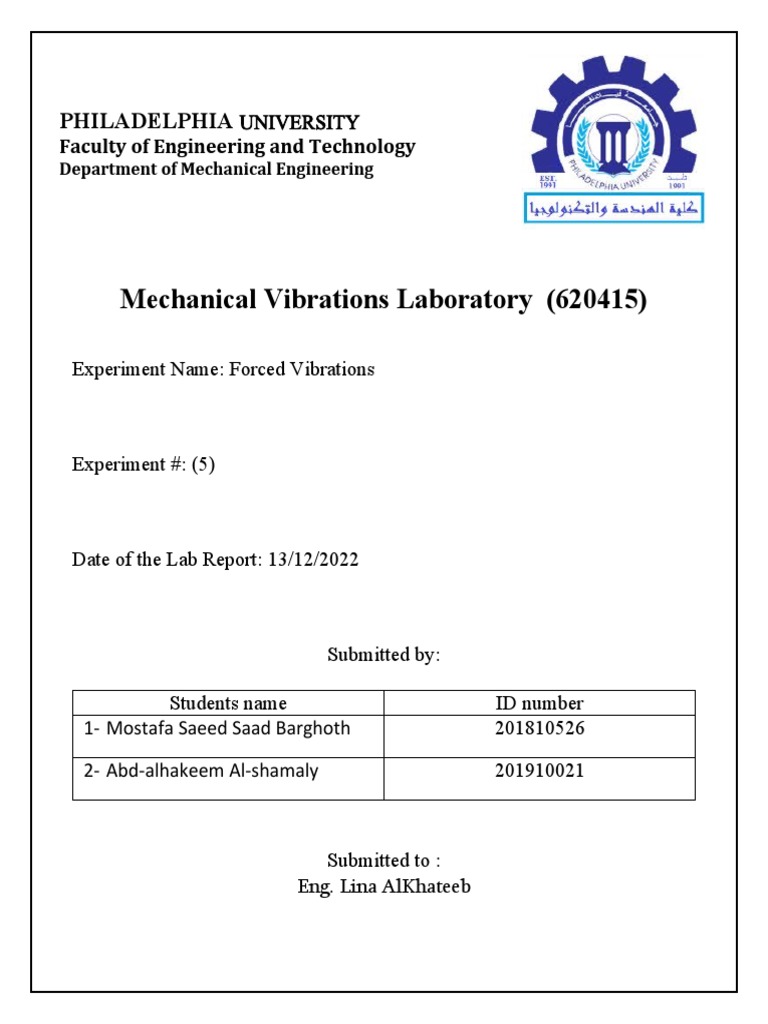 LAB REPORT-Forcedvibrations | PDF | Oscillation | Resonance