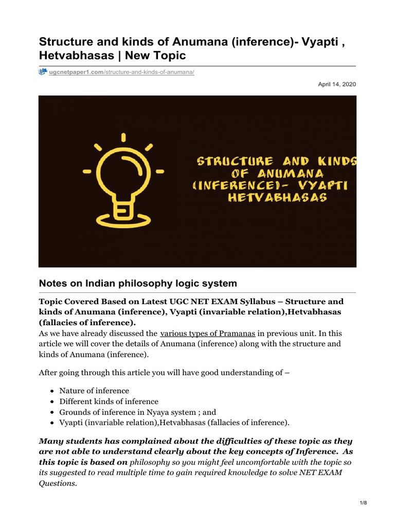 Understanding Indian Philosophy's Concepts of Inference: Structure ...