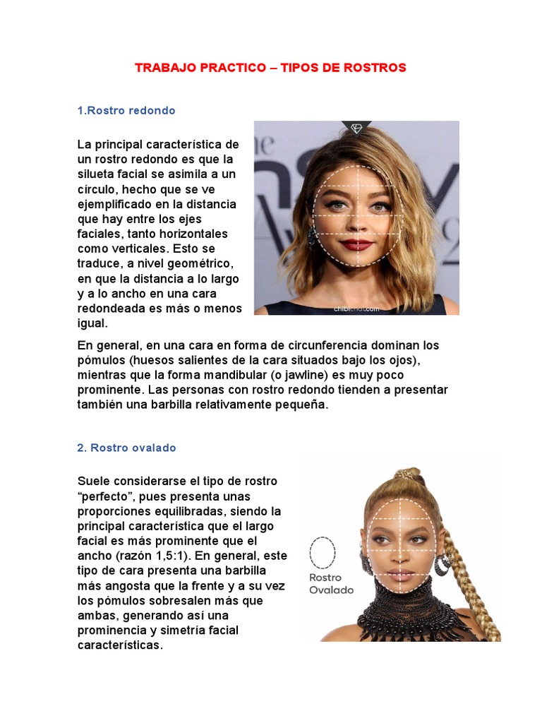 Trabajo Practico - Tipos de Rostros | PDF | Cara